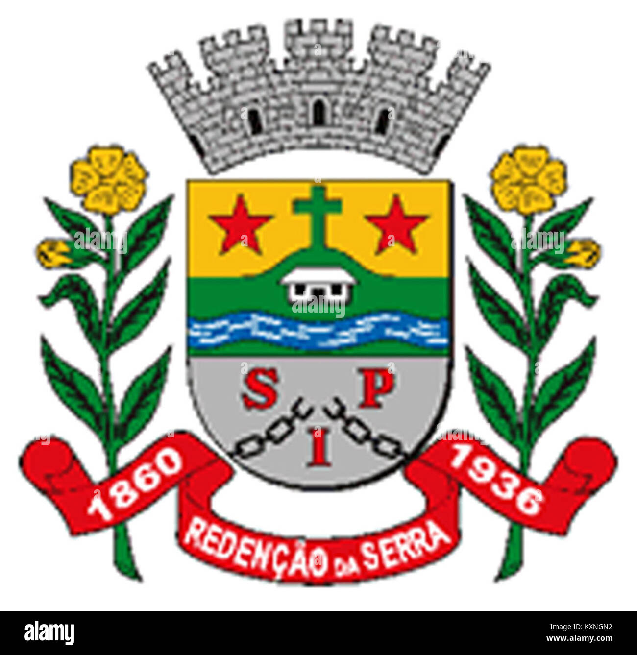 The coat of arms of Redenção da Serra, a municipality in São Paulo ...