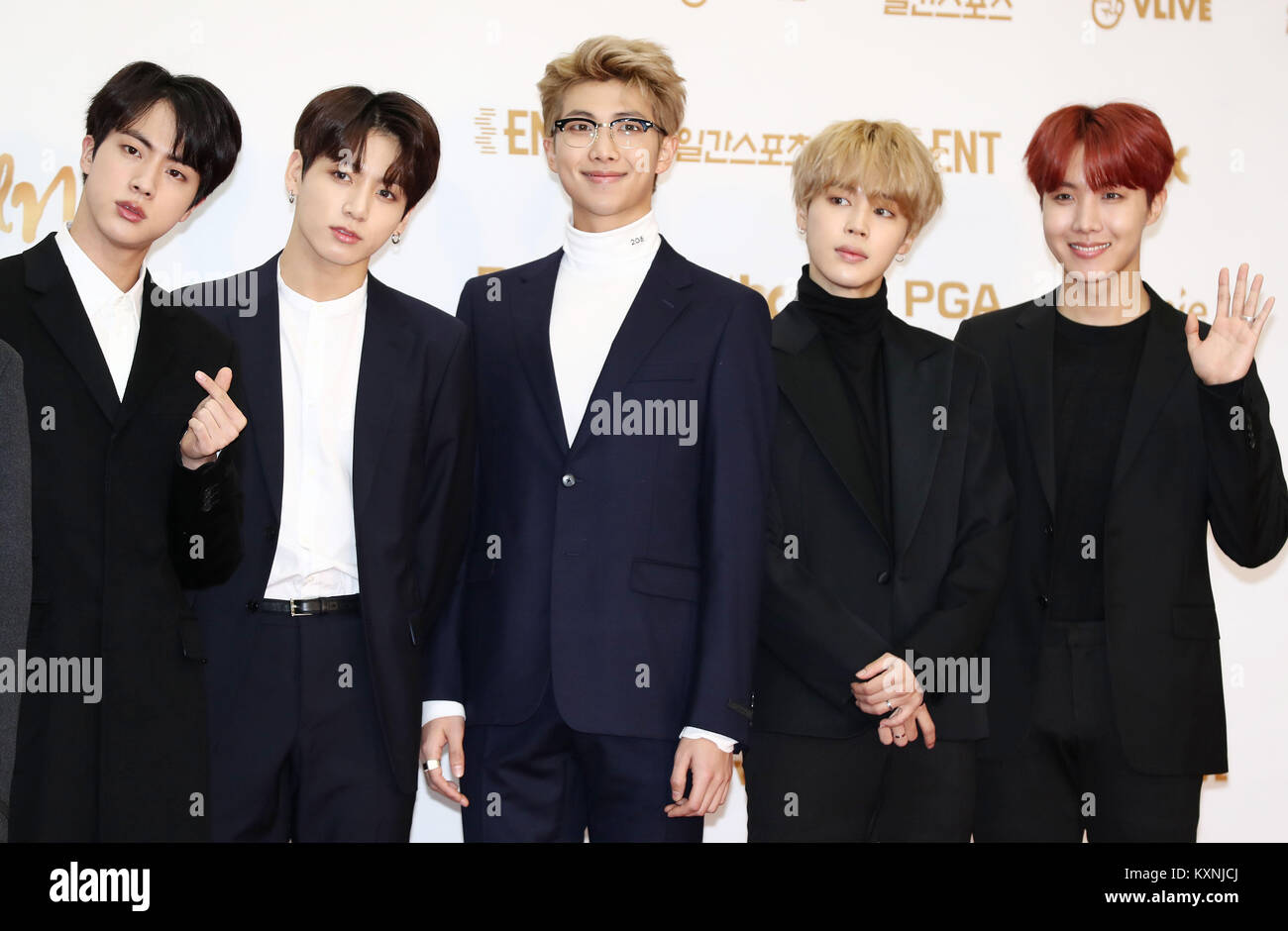 11th Jan, 2018. S. Korean boy group BTS South Korean boy group BTS ...