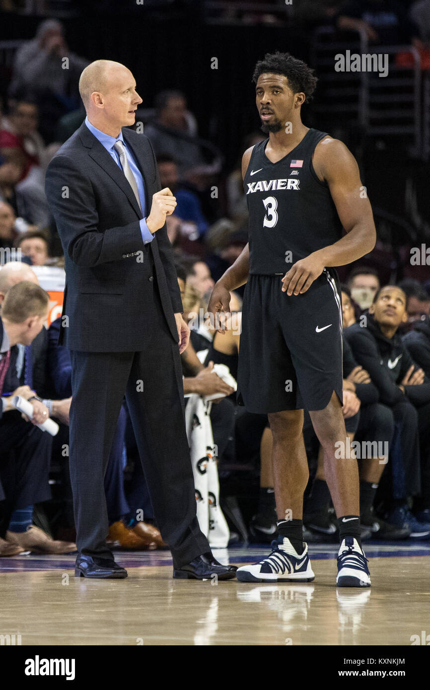 Philadelphia, Pennsylvania, USA. 10th Jan, 2018. Xavier Musketeers head ...