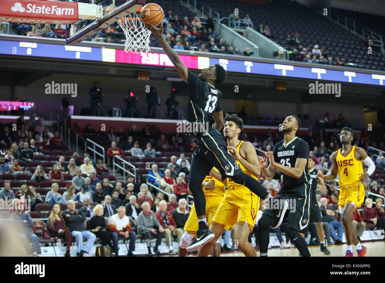 January 10, 2018: Colorado Buffaloes guard Namon Wright (13) lays the ...