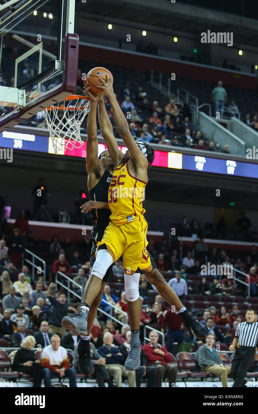January 10, 2018: USC Trojans guard Elijah Stewart (30) attempts to ...