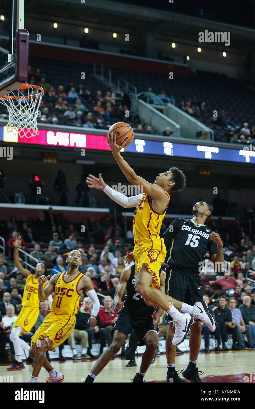 January 10, 2018: USC Trojans guard Derryck Thornton (5) drives to the ...