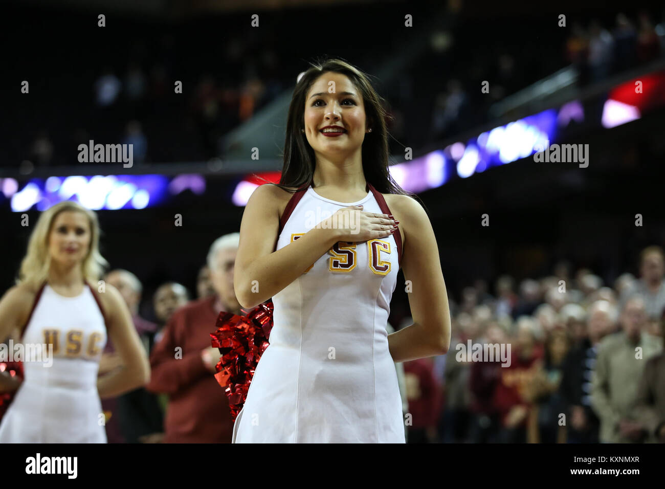 Los Angeles, CA, USA. 10th Jan, 2018. USC Trojans cheerleaders during ...