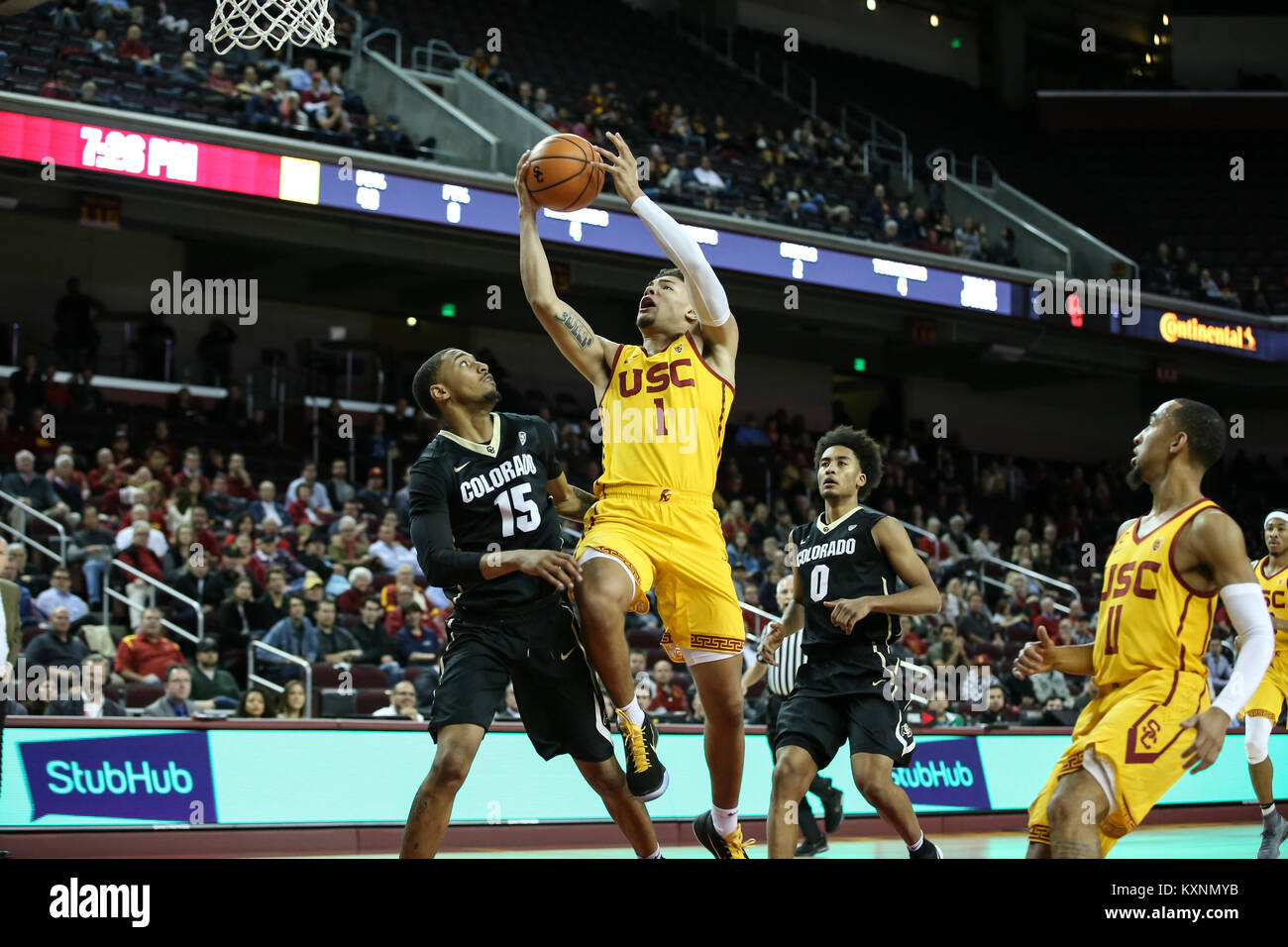 Los Angeles, CA, USA. 10th Jan, 2018. USC Trojans guard Jordan Usher (1 ...