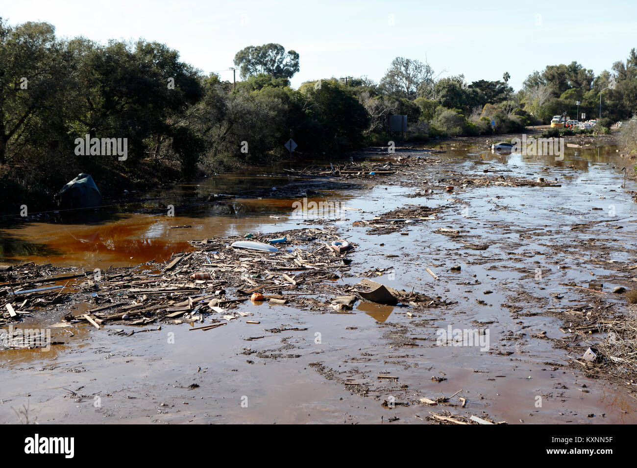 Montecito, California, USA. 10th Jan, 2018. A view of Highway 101 from ...