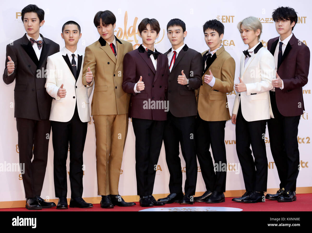 11th Jan, 2018. EXO at awards ceremony South Korean boy band EXO poses ...