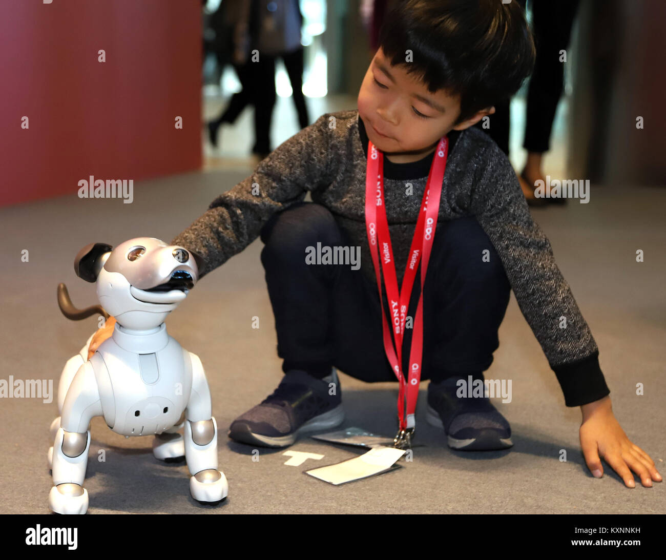 Tokyo, Japan. 11th Jan, 2018. A bot, one of the new owners receive Sony ...