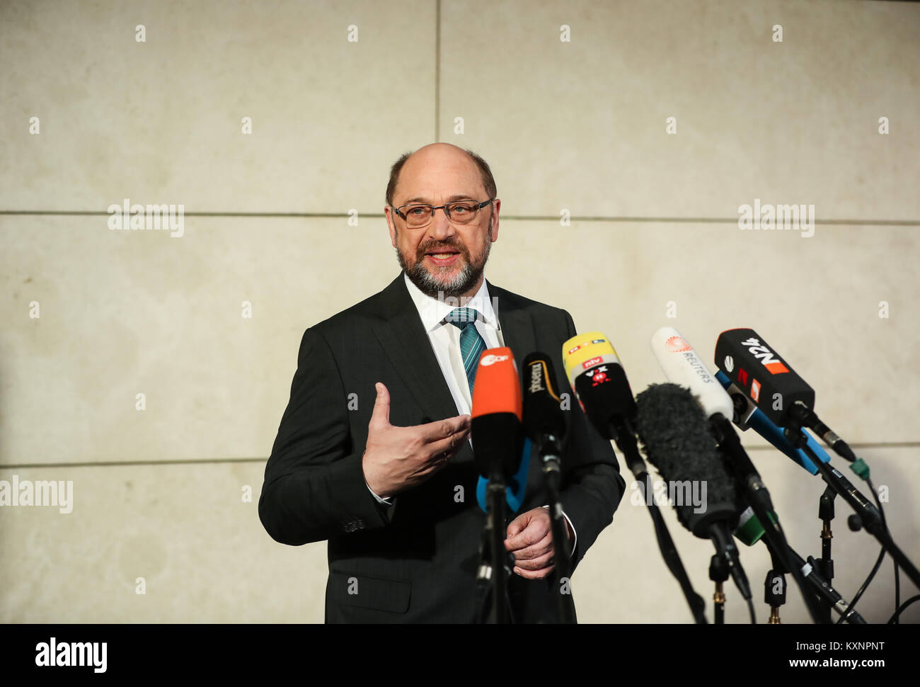 Berlin, Germany. 11th Jan, 2018. Leader of German Social Democratic ...