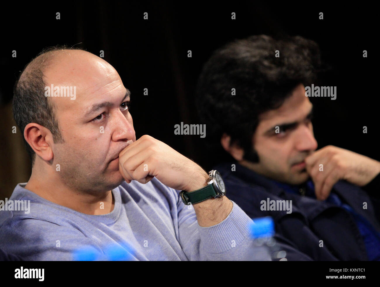 Iranian directors (from left) Mohammadreza Farzad and Abed Abest attend ...