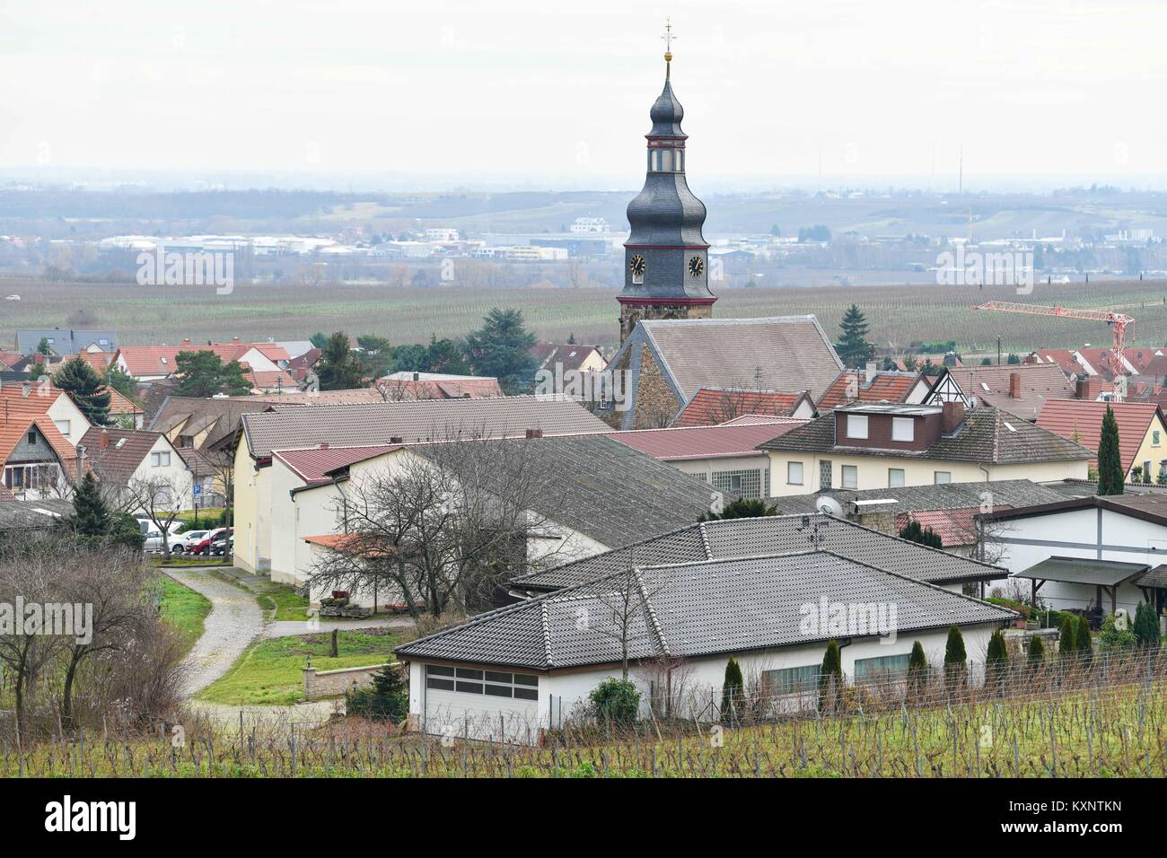 Kallstadt, Germany. 11th Jan, 2018. An aerial view of the Salvator ...