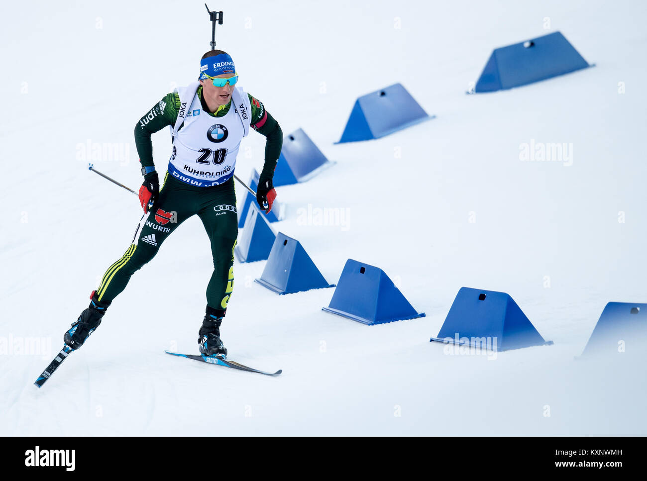 Ruhpolding, Germany. 11th Jan, 2018. Biathlet Erik Lesser from Germany ...