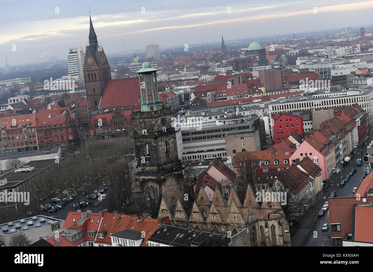 Hanover, Germany. 10th Jan, 2018. An aerial view of Hanover taken from ...