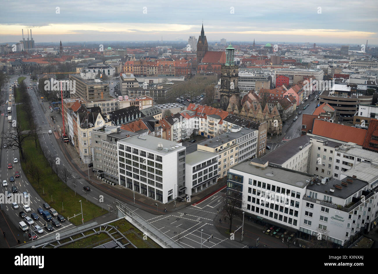 Hanover, Germany. 10th Jan, 2018. An aerial view of Hanover taken from ...