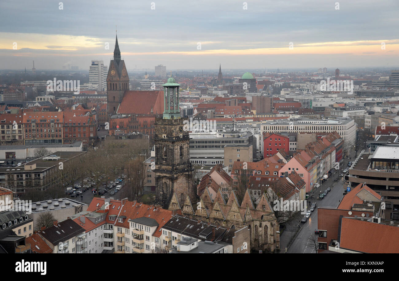 Hanover, Germany. 10th Jan, 2018. An aerial view of Hanover taken from ...