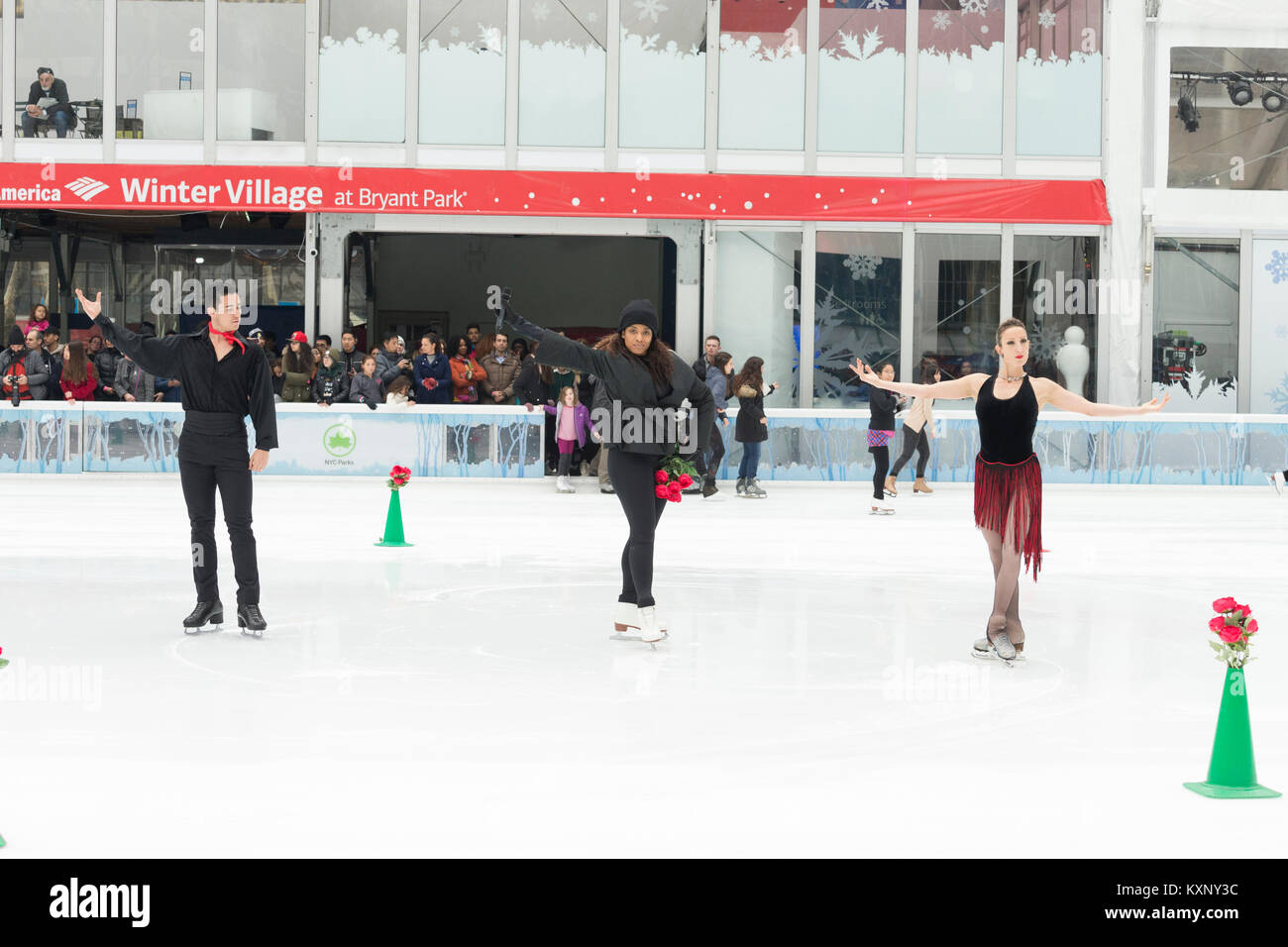 New York, NY - January 11, 2018: Alicia Hall Moran, Jordan Cowan, Elisa ...