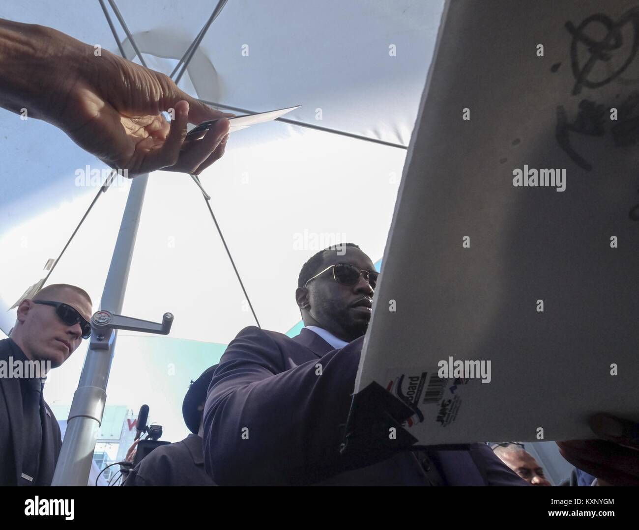Los Angeles, California, USA. 11th Jan, 2018. Sean 'Diddy' Combs signs ...