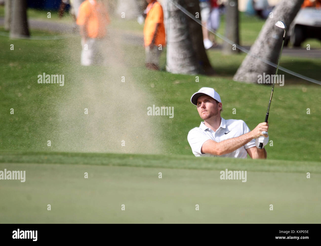 Honolulu, Hawaii, USA. January 11, 2018 - Russell Henley hits out of ...