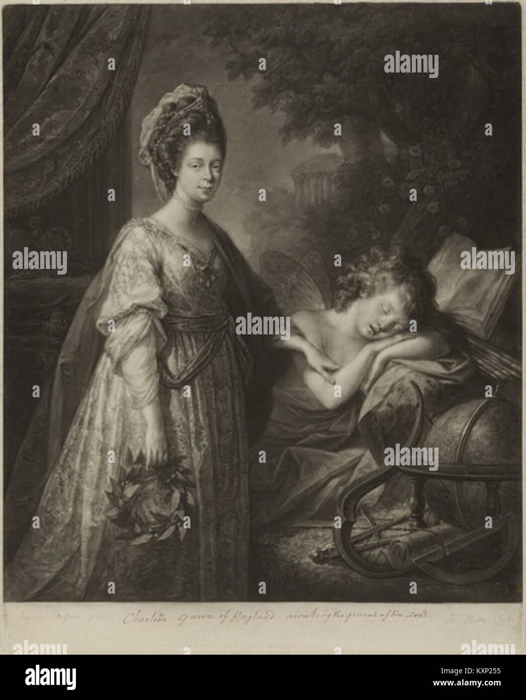 Portrait of Queen Charlotte of Great Britain, painted by Thomas Burke ...