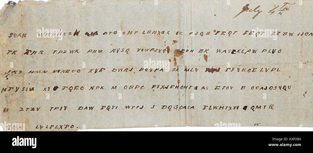 This is an encoded military message sent from Walker to Pemberton on 4 ...