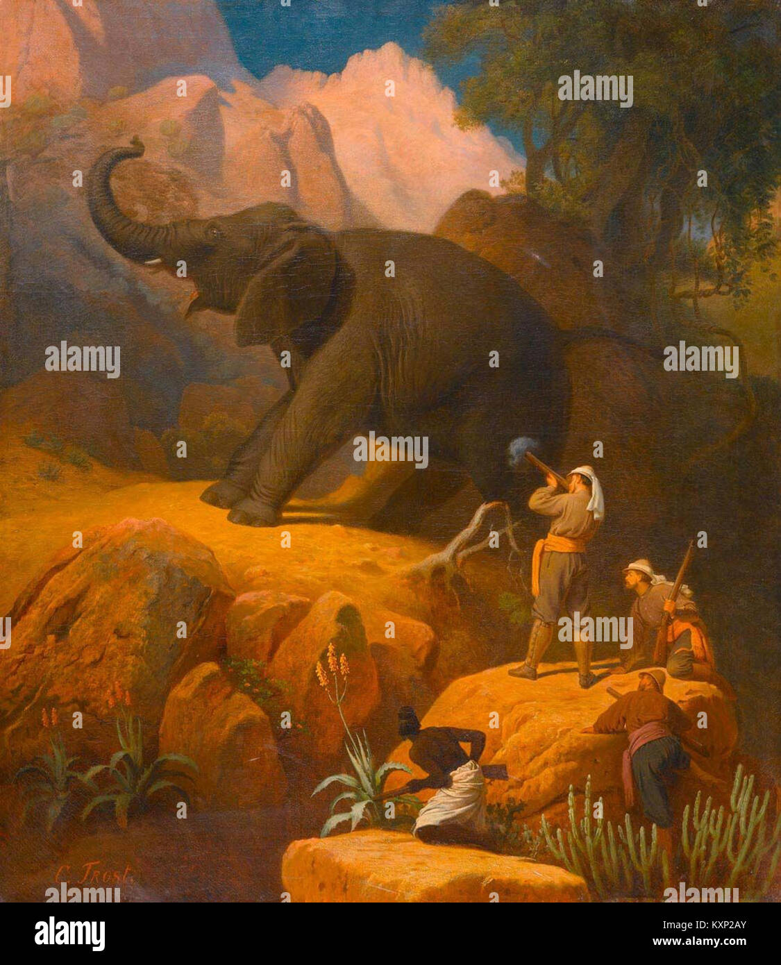 A historical painting by Carl Trost depicts Duke Ernst of Saxony-Coburg ...