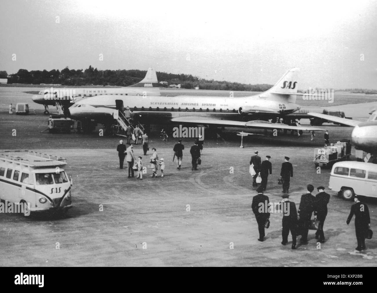 Sud Aviation Caravelle jet airliner at Bromma Airport, Stockholm ...