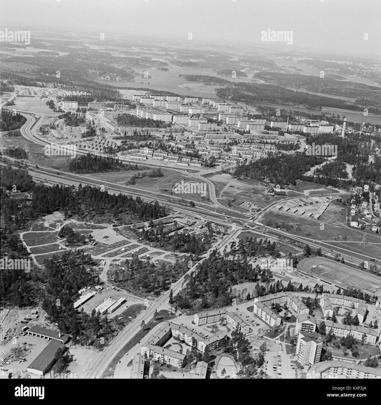 Bredäng in Stockholm, Sweden, is a district illustrating urban ...