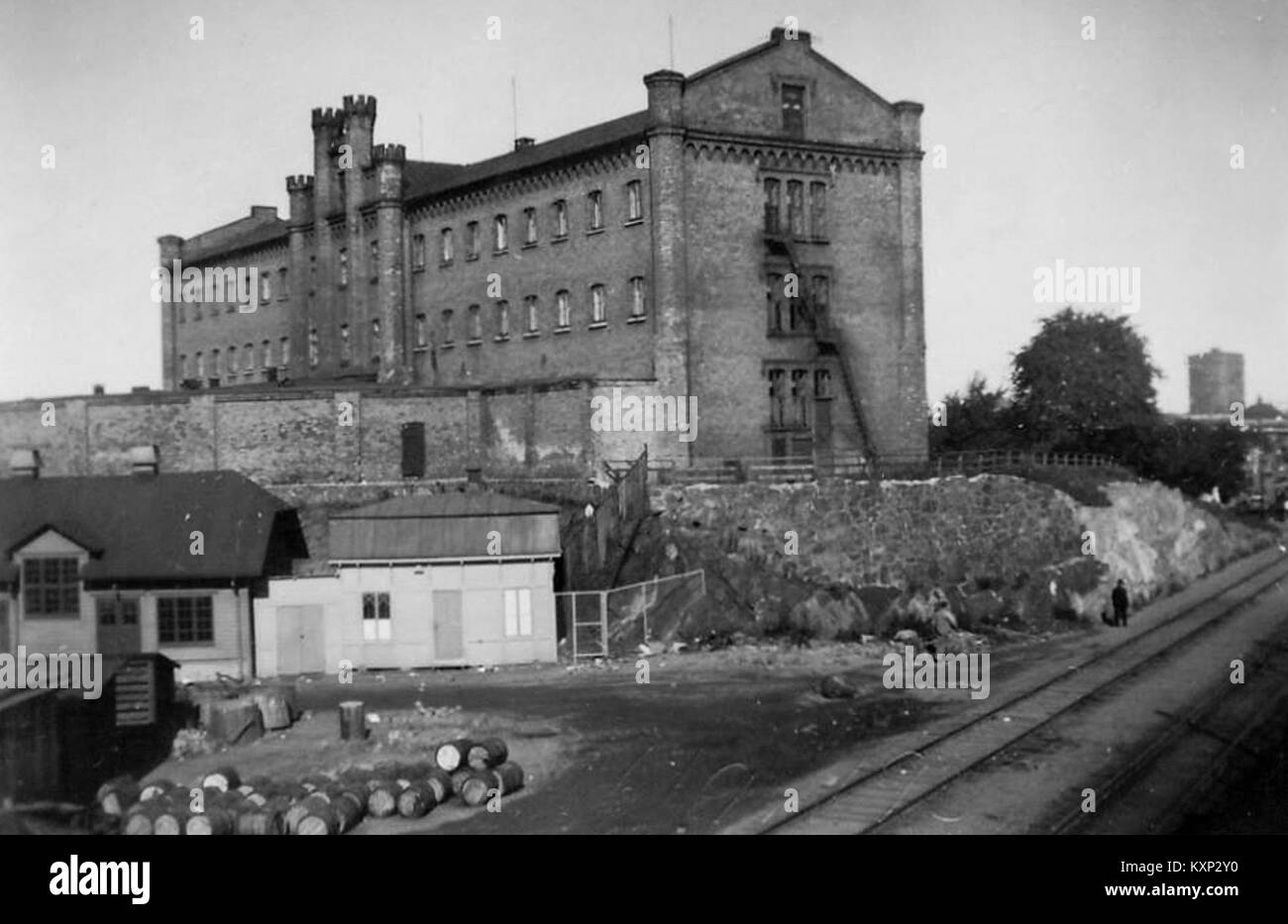 The image depicts Cellfängelset, a historical Swedish prison from the ...