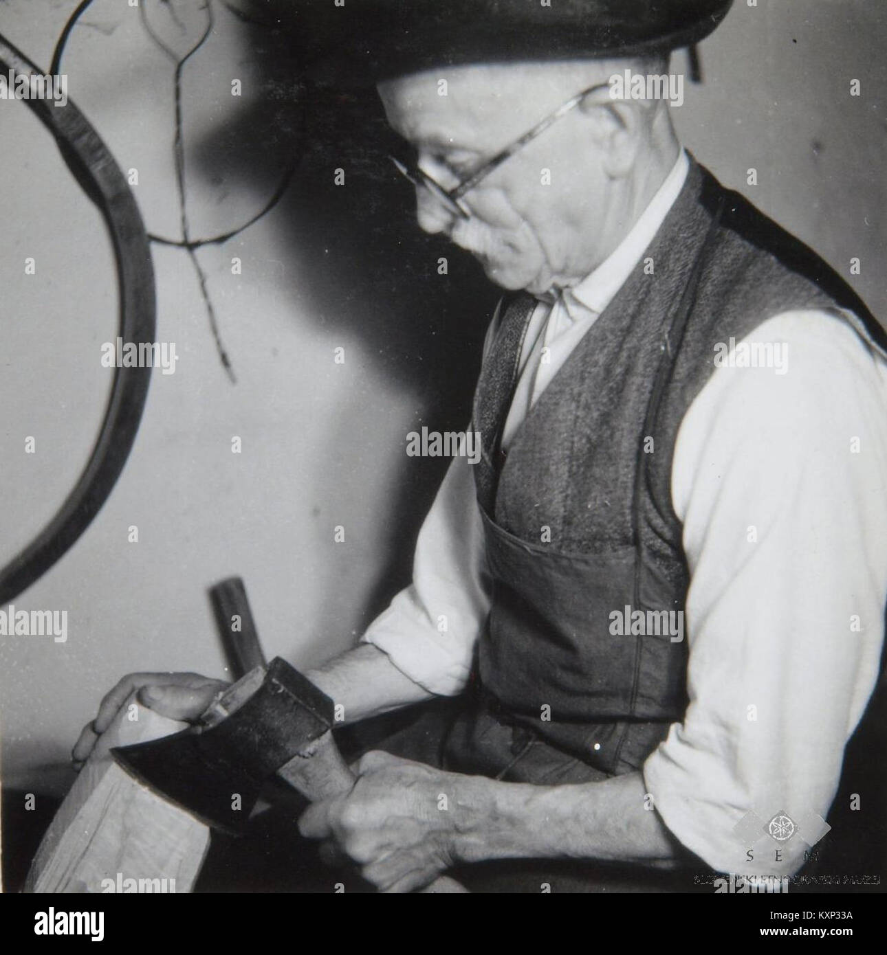 This 1963 photograph features Coklar Ivan Pungartnik, known as 'Hanzek ...