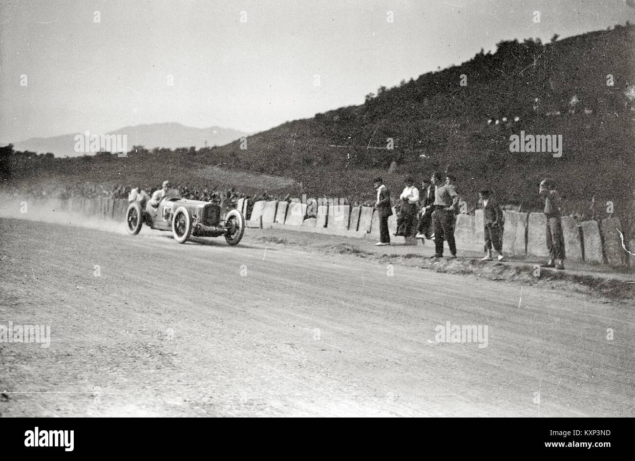 A car race at the Lasarte circuit in Spain, showing racing vehicles ...