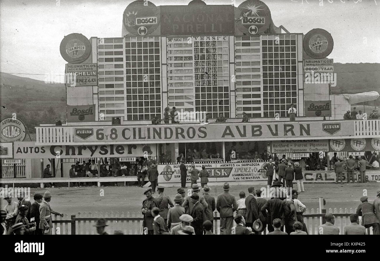 Photograph of a racing event at the Lasarte Circuit, Spain, documenting ...