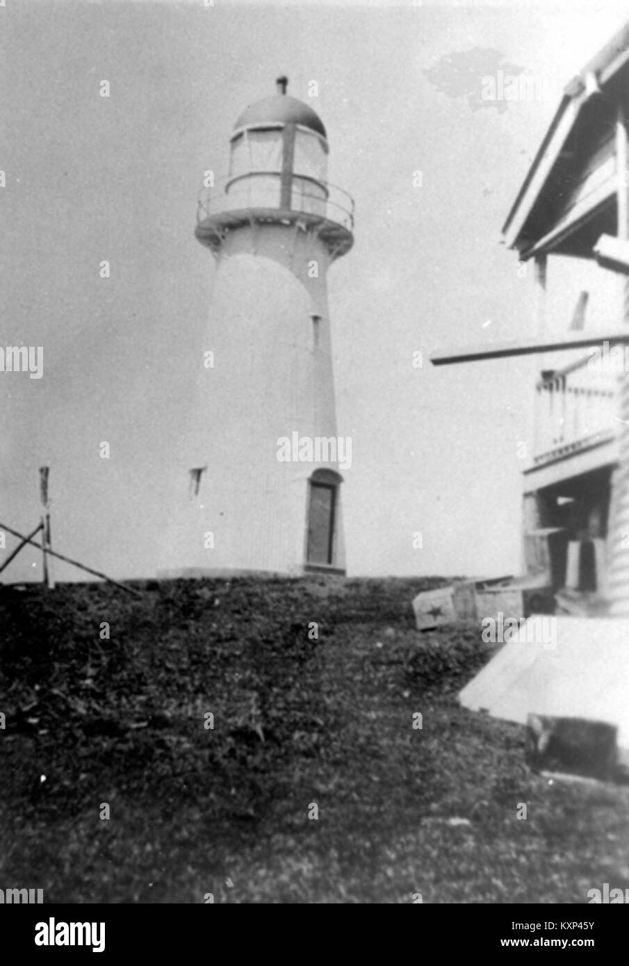 Caloundra lighthouse and keepers residence, early 1920's Stock Photo ...