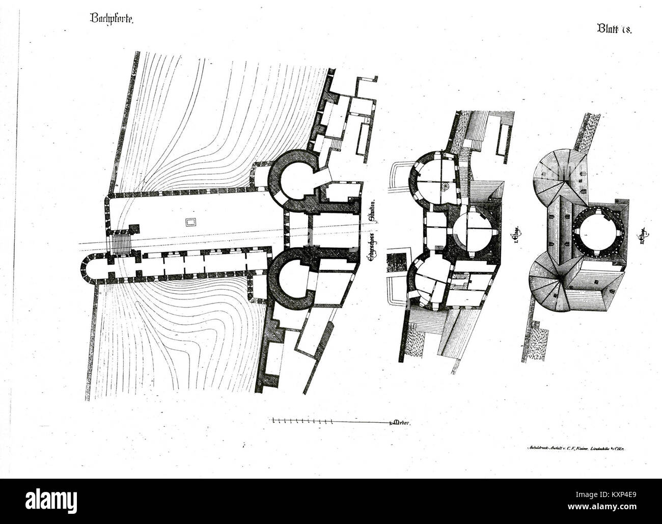 A historical map depicting the fortifications and gates of Cologne from ...