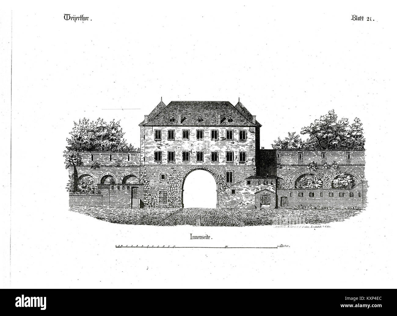 A historical map showing the fortifications and towers of *Cologne ...