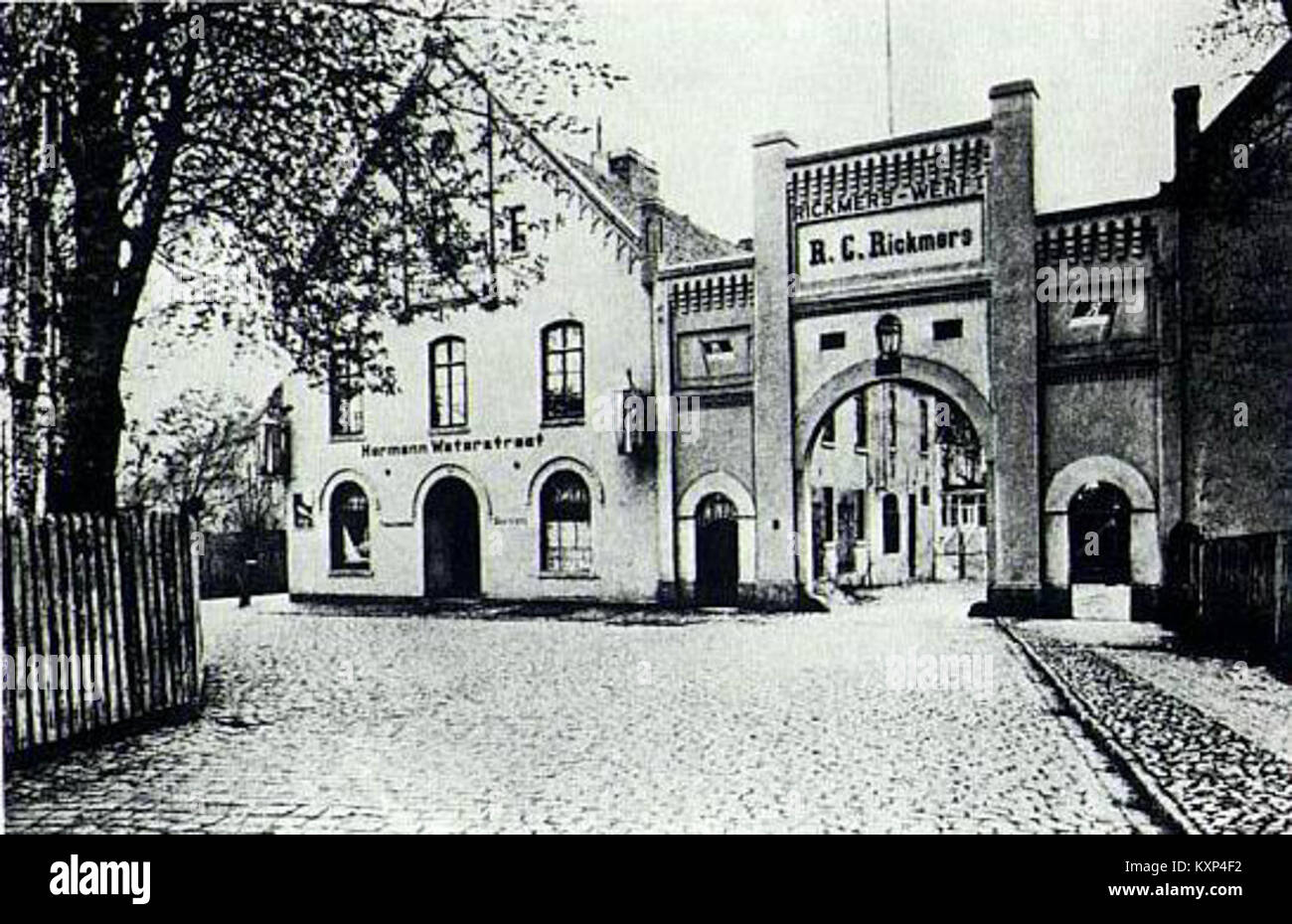 Photograph of the entrance to Rickmers-Werft shipyard in Germany, 1900 ...