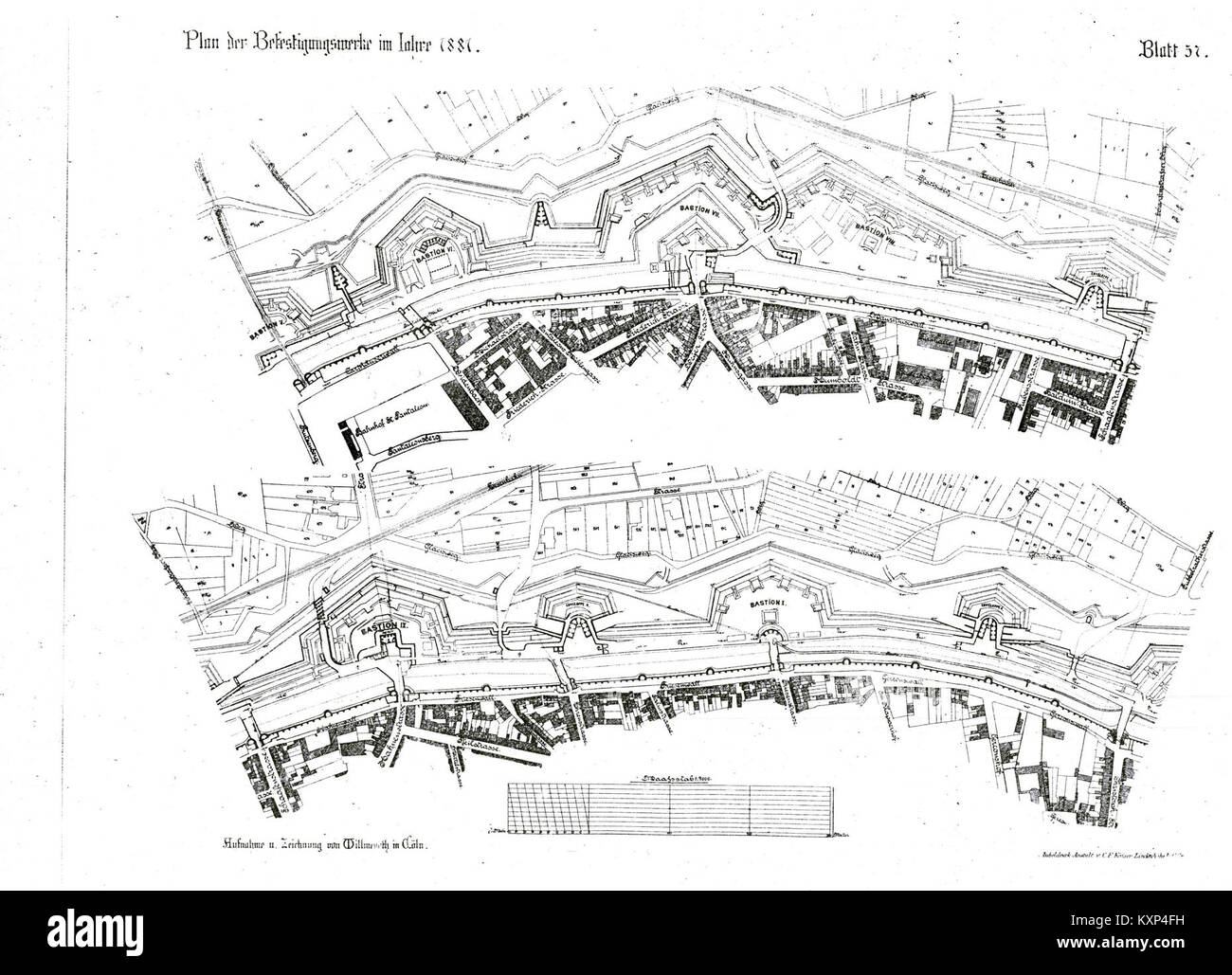 This map shows the fortifications and gates of Cologne from 1180 to ...
