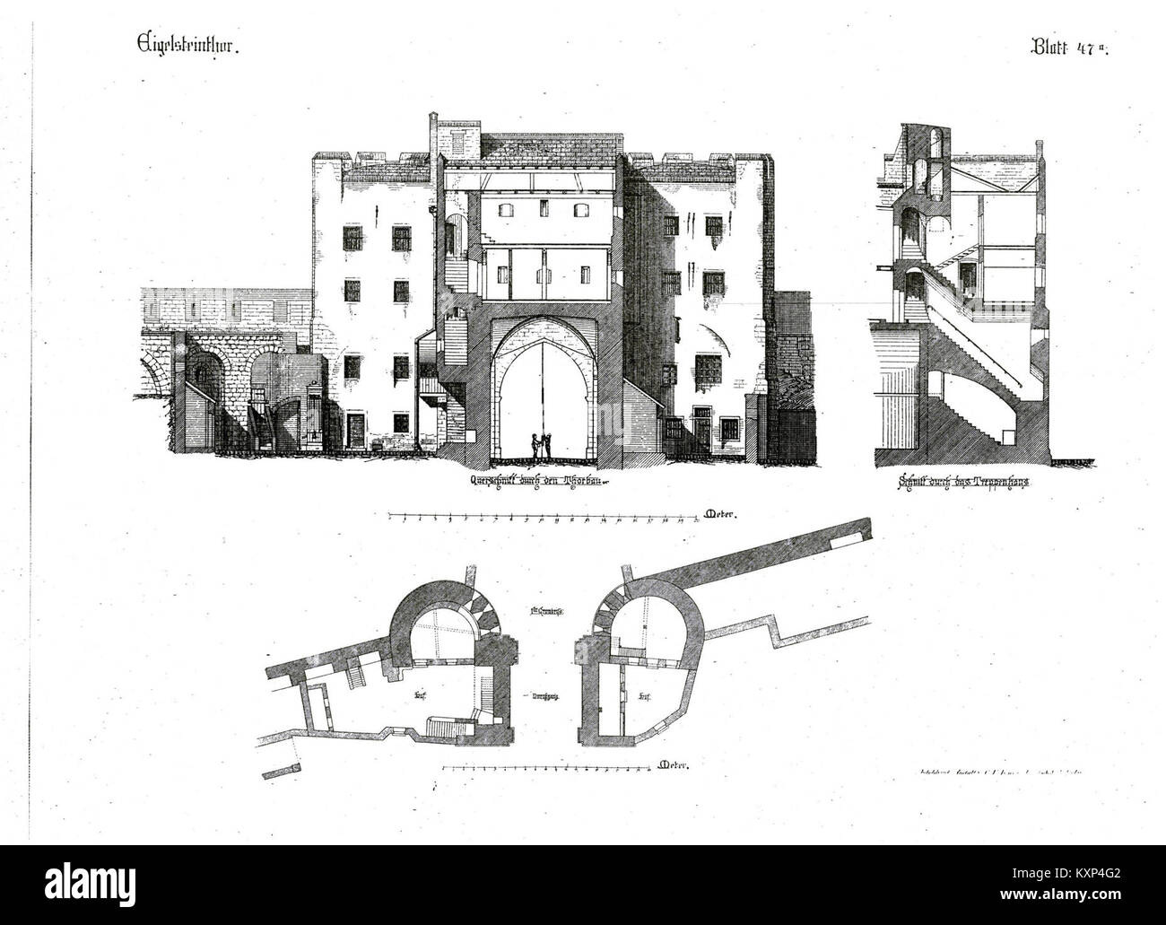 This historical map shows the evolution of the gate towers and ...