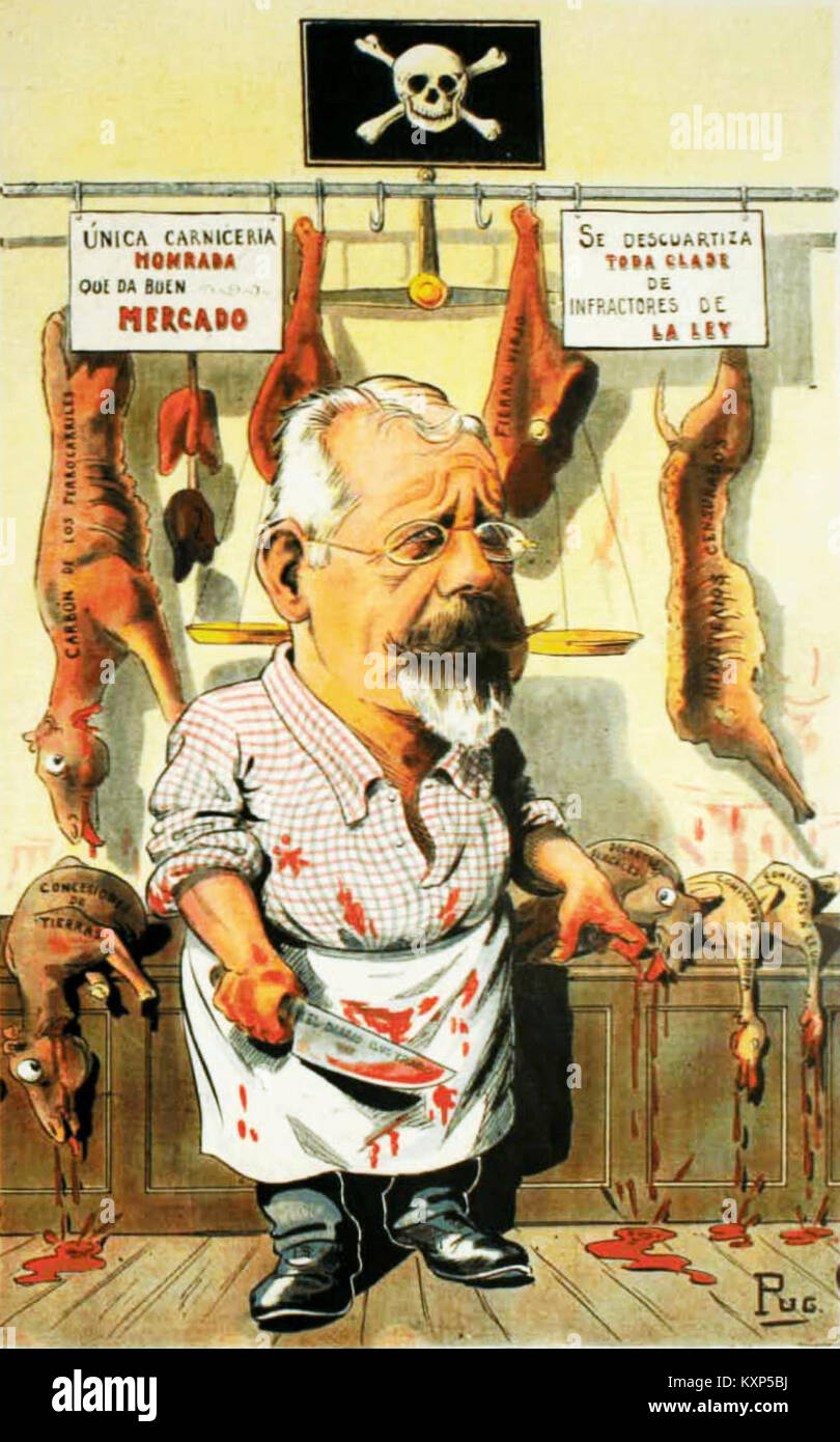 This caricature by Gernán Riesco humorously depicts a meat rally, a ...