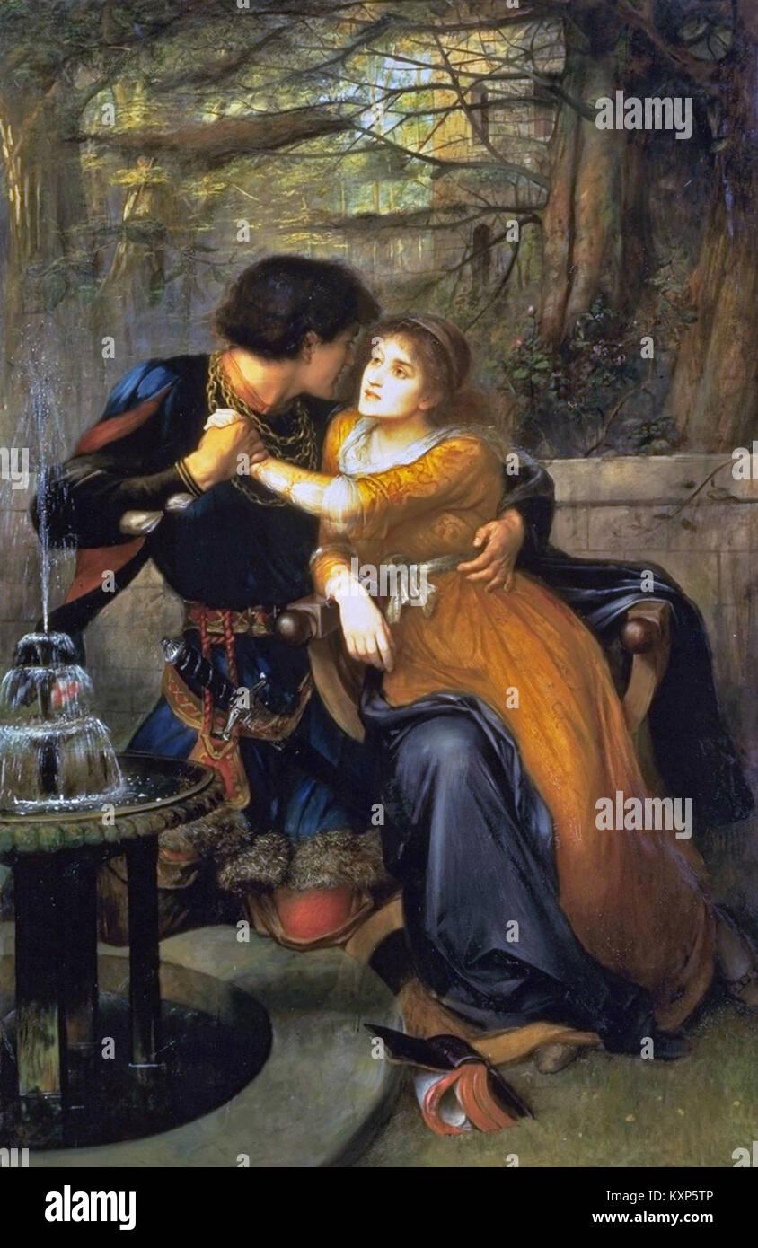 A classical painting by Charles Edward Hall depicting the tragic lovers ...