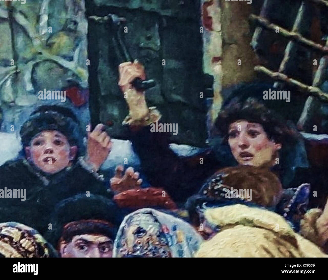 This detail from the painting 'Boyarina Morozova' by V. Surikov depicts ...