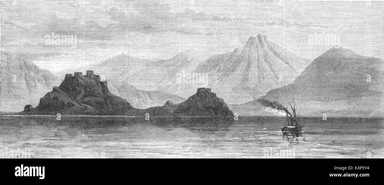 Pharaoh's Island in the Red Sea near Jebel El Nur, Egypt, depicted in ...