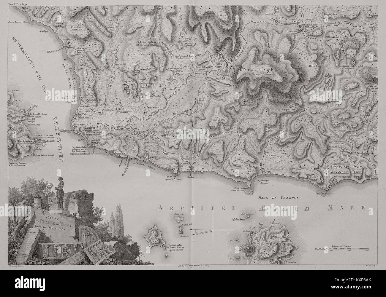 A map of the plain of Troy created by Gabriel Florent Auguste de ...