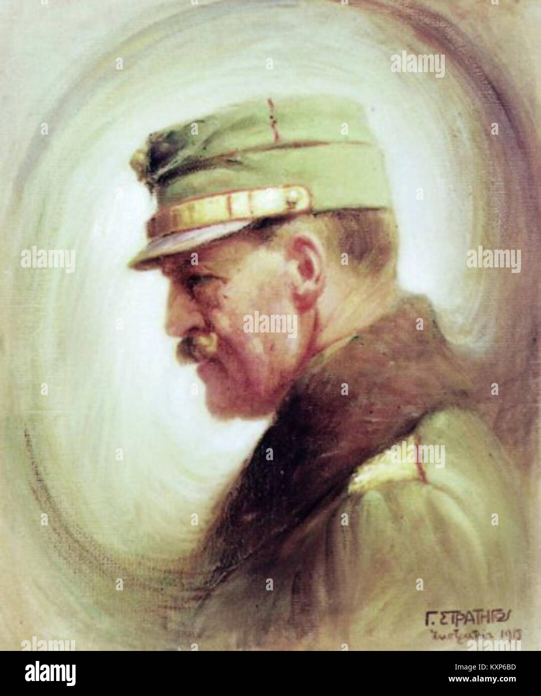 This portrait, painted by Georgios Stratigos in 1913, depicts ...