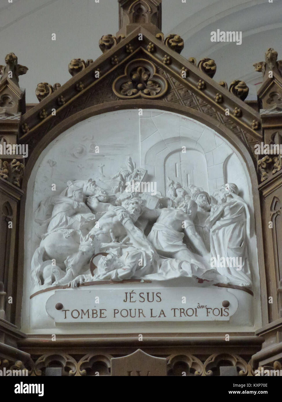 Station 09 of the Chemin de Croix at Saint-Vaast Church in Bomy, Pas-de ...