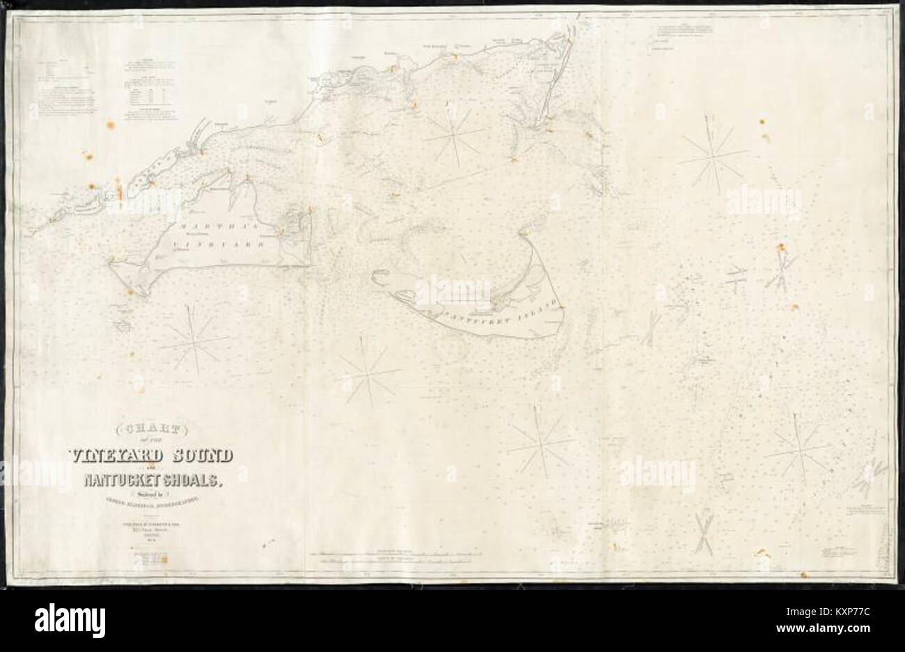 Nautical chart showing Vineyard Sound and Nantucket Shoals, including ...