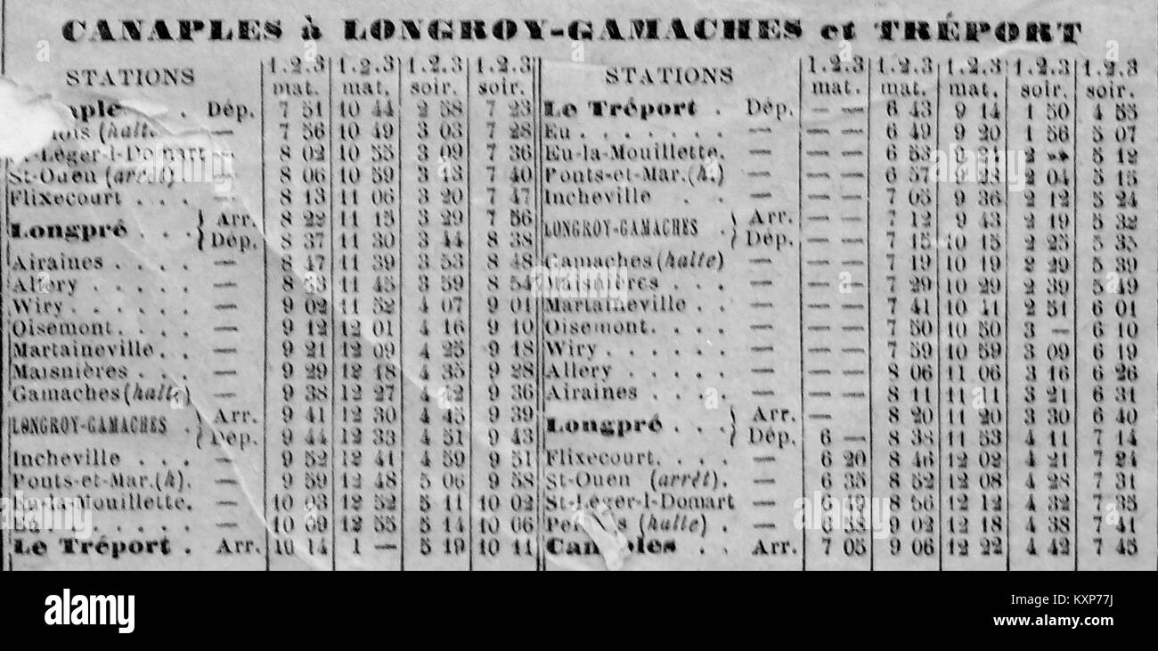 This is a historical document containing the winter schedule (1890) for ...
