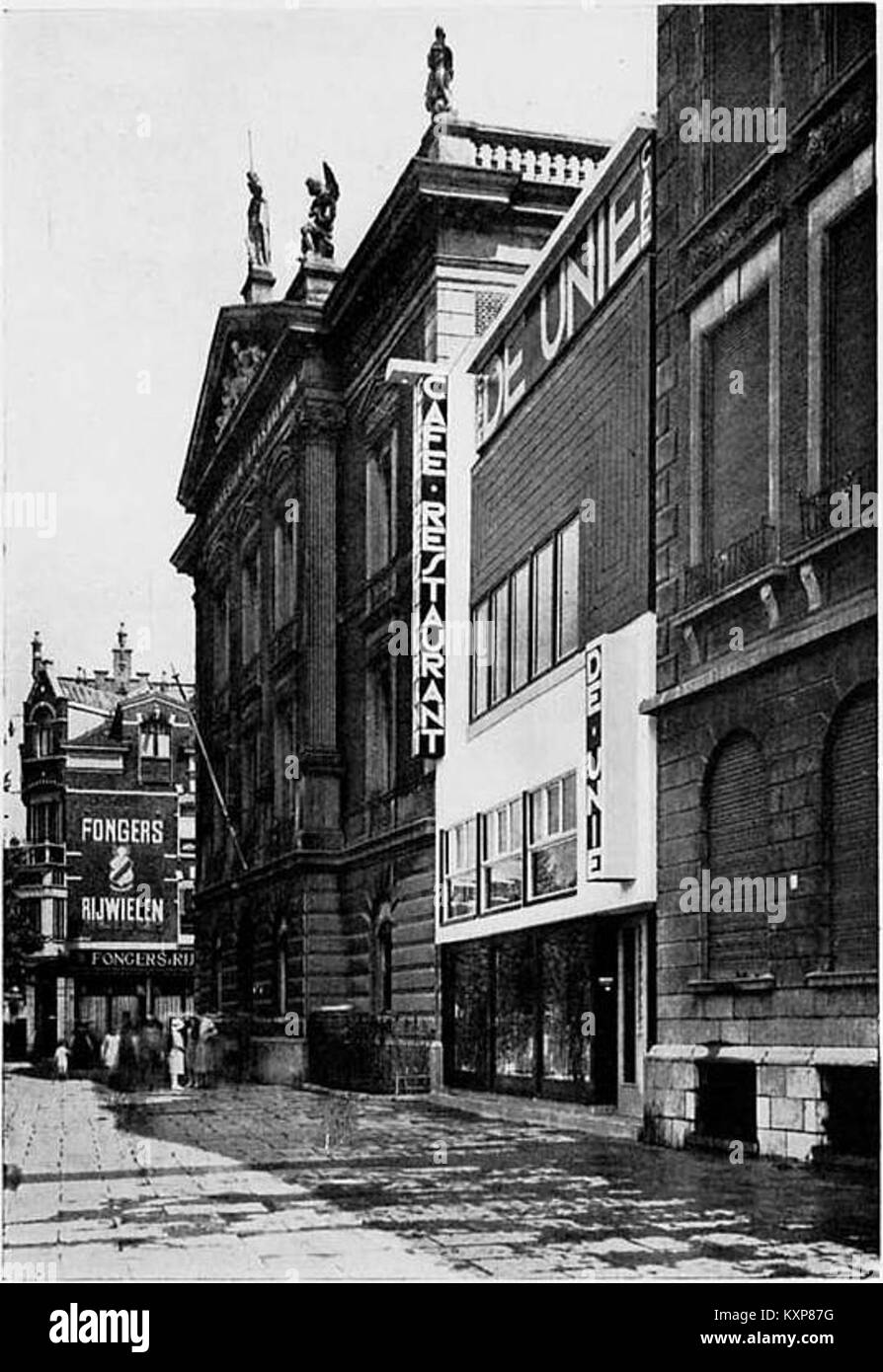 A photograph or illustration of Café De Unie, a historical café ...