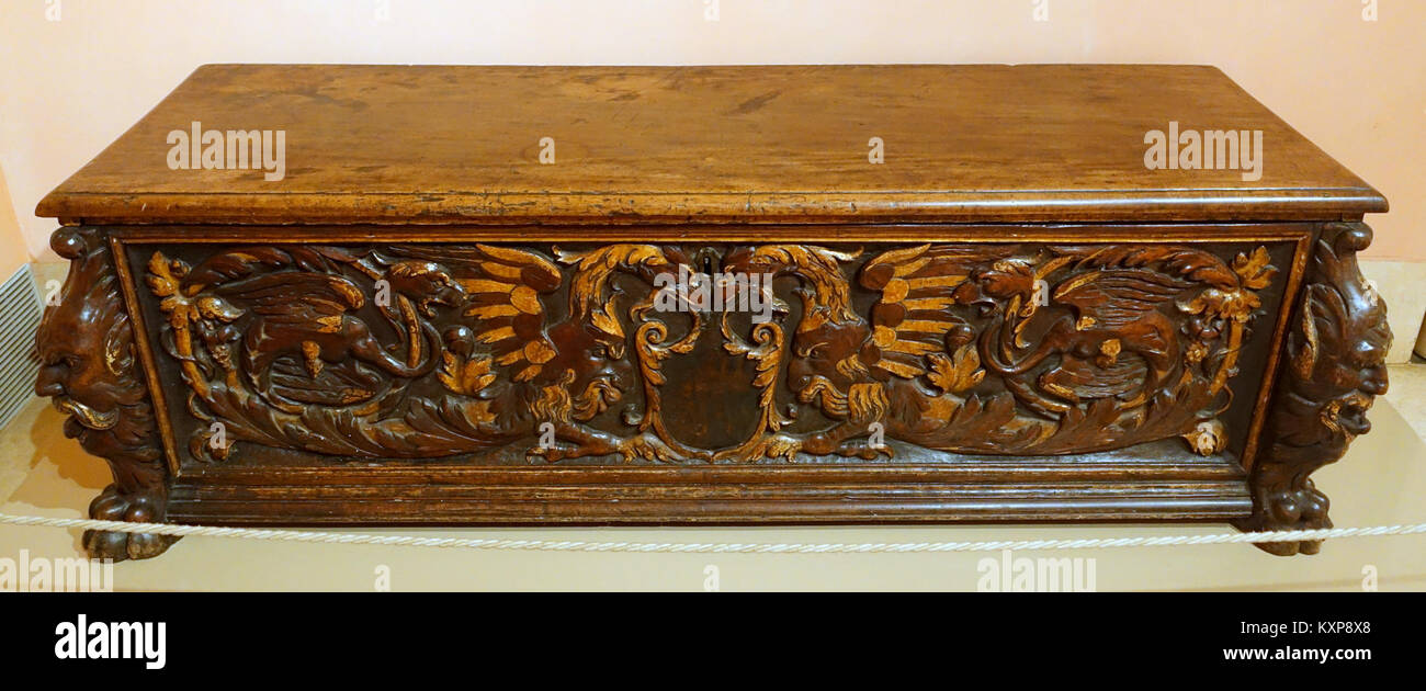 Cassone chest from Venice, Italy, circa 1560 AD, made of walnut ...