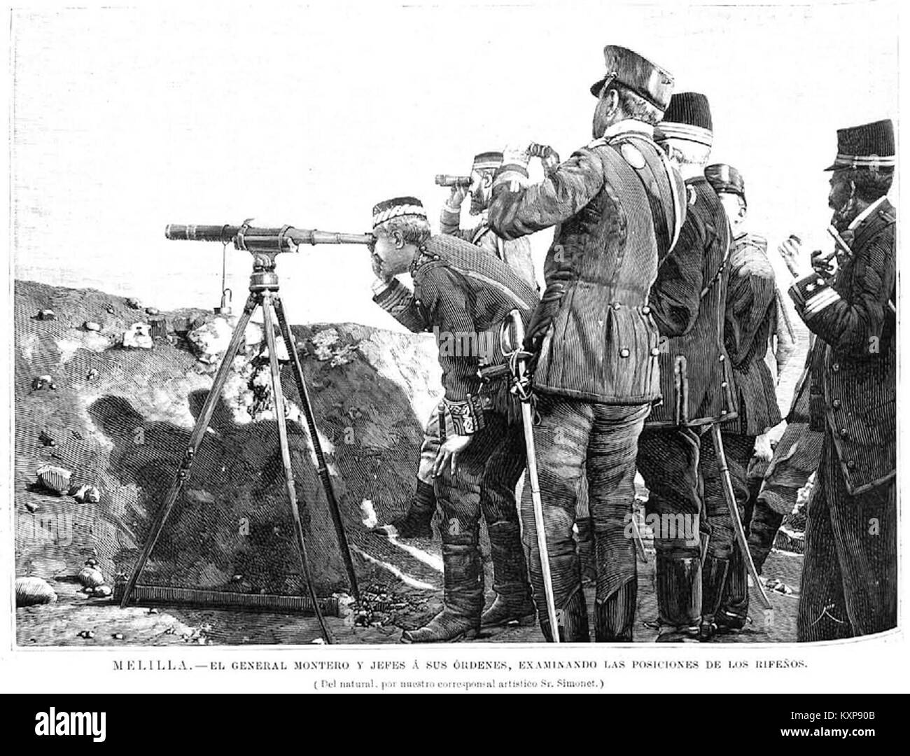 This image depicts General Montero and his commanders examining the ...