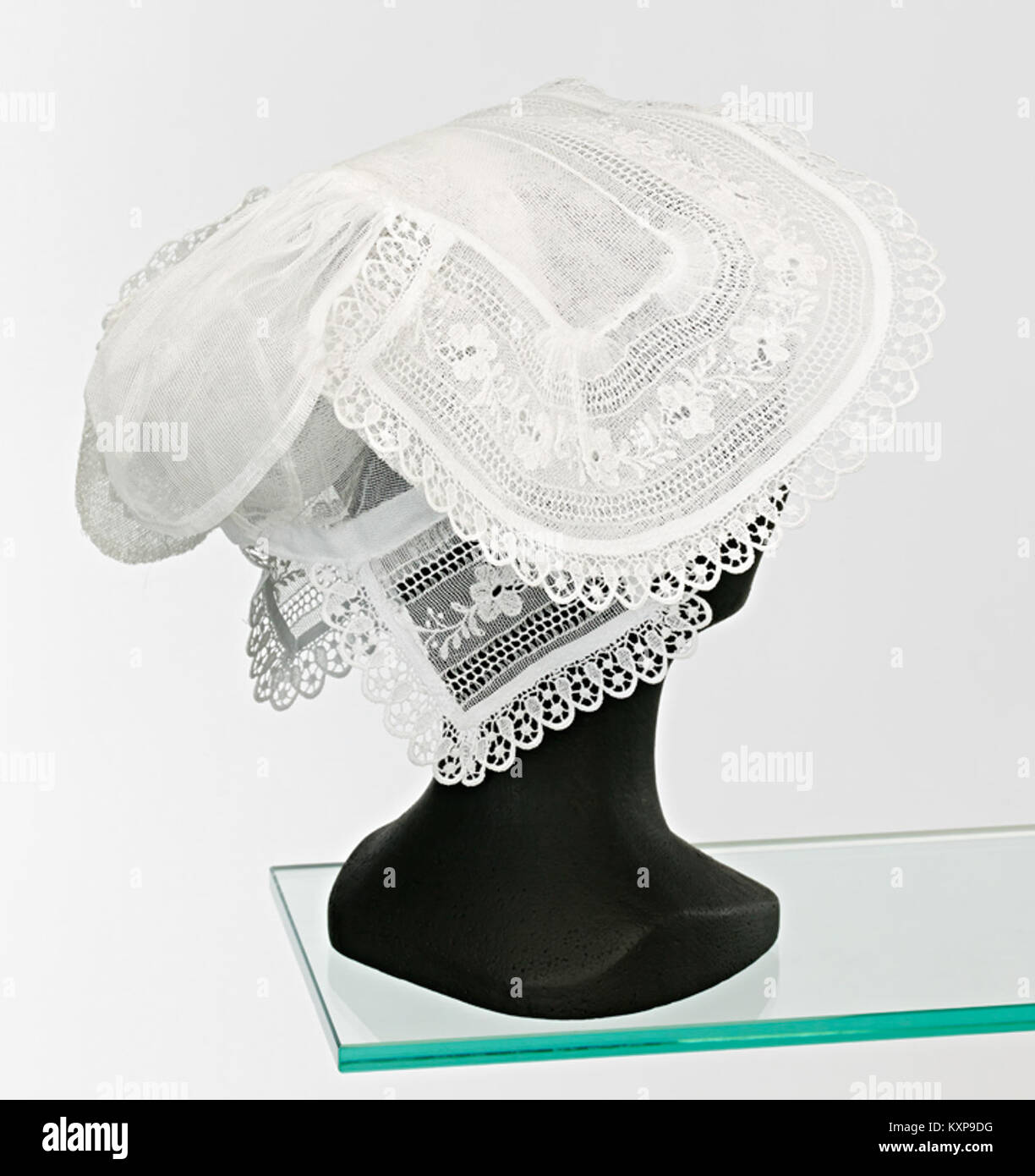 The Coiffe d'Arzano is a traditional Breton headdress, displayed at the ...