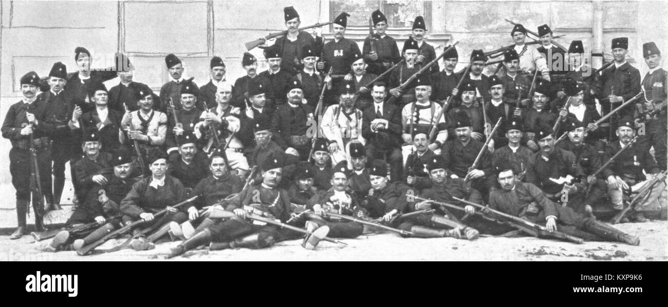 Photograph or document depicting the Chetnik Association in the 1920s ...